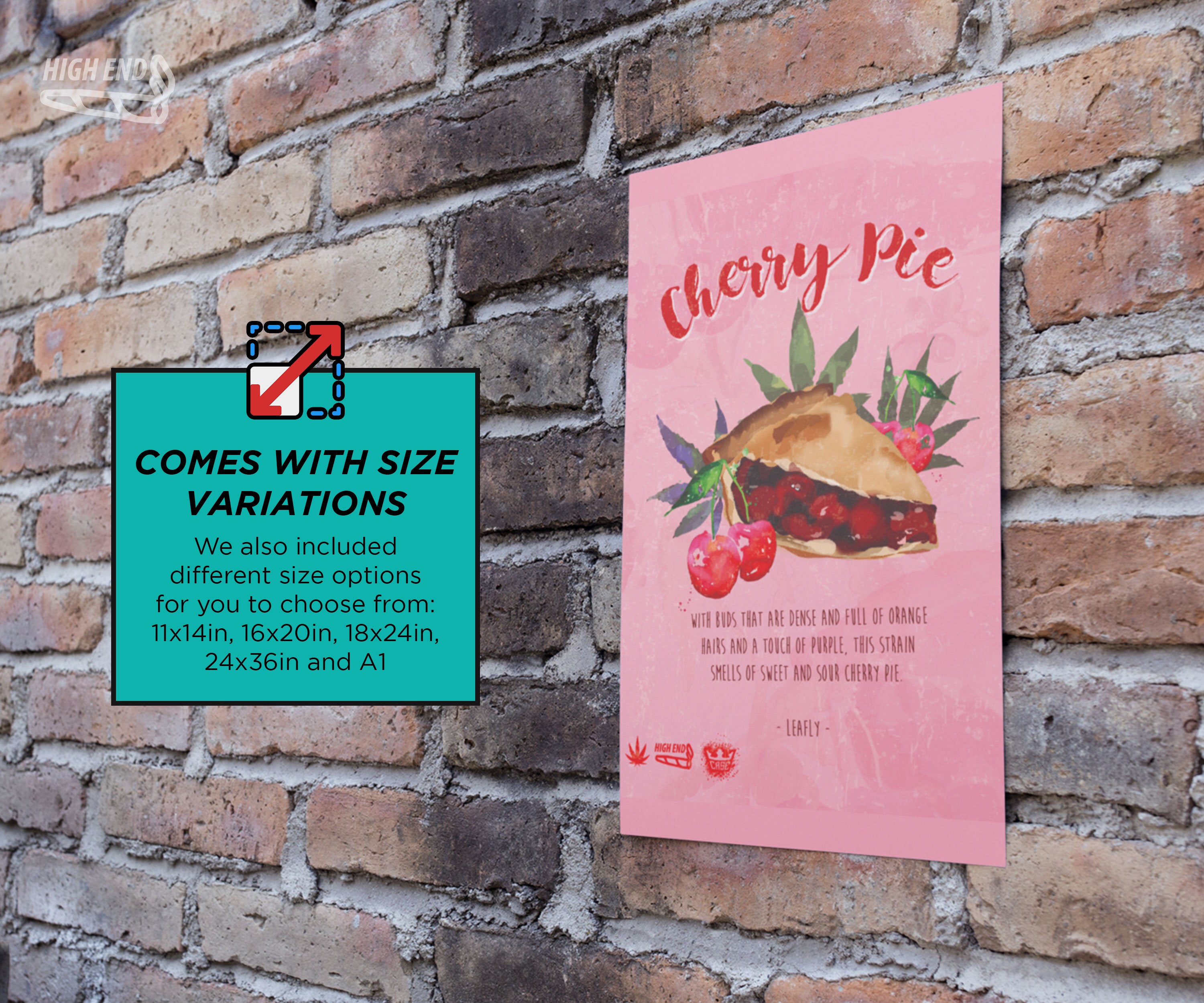 Downloadable Cherry Pie Strain Art Ready to Print Poster. Easy to Print ...