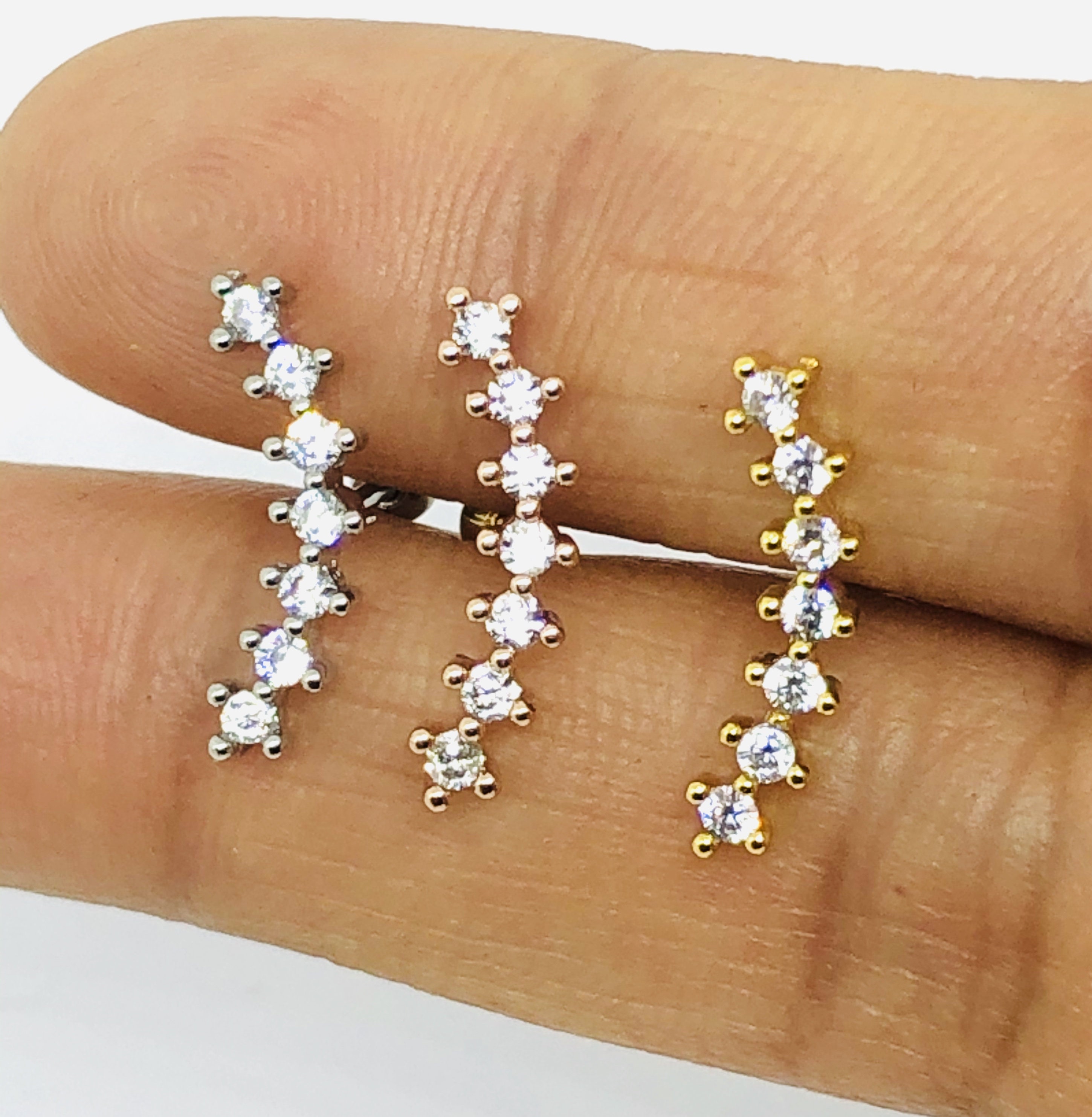 16G Cluster Crystal Barbell Cartilage Ear Piercing Conch Helix | Etsy