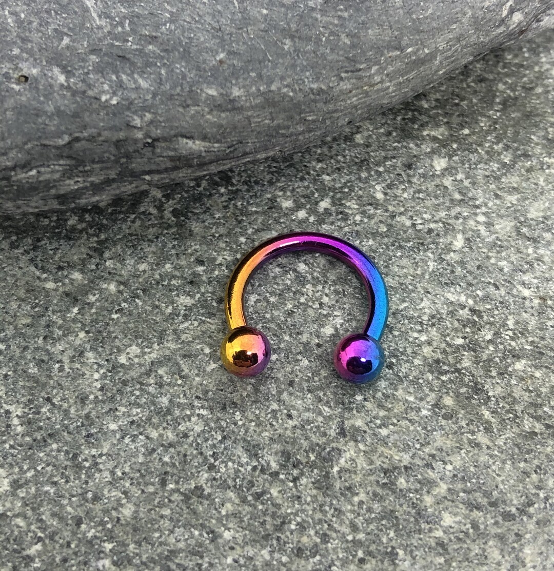 Rainbow Color 316L Surgical Steel Circular Barbell Septum Ring - Etsy UK