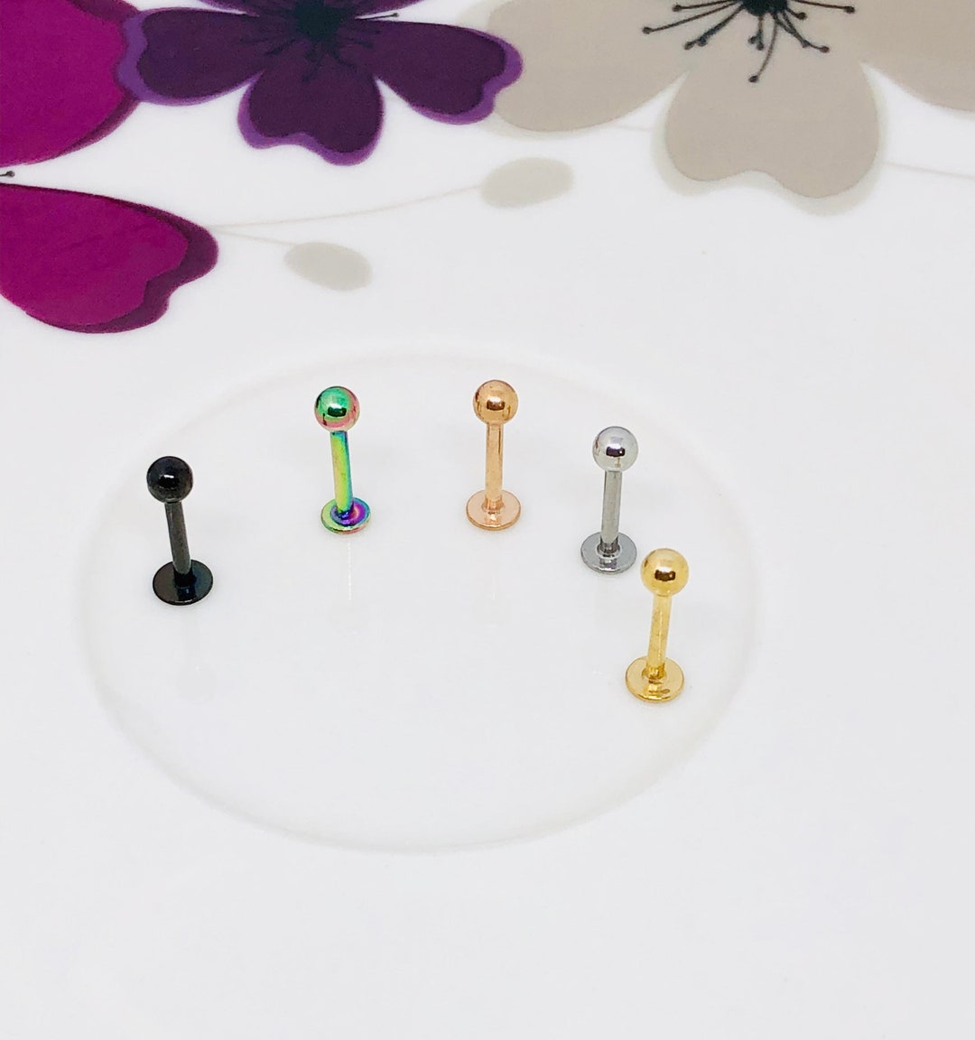 16g1.2mm 316L Surgical Steel Labret Ring Lip Piercing - Etsy