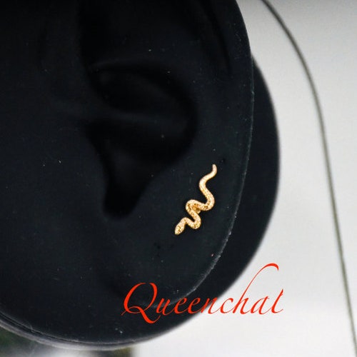 Mini Snake Ear Piercing 16G Cartilage Earring Helix Earring - Etsy
