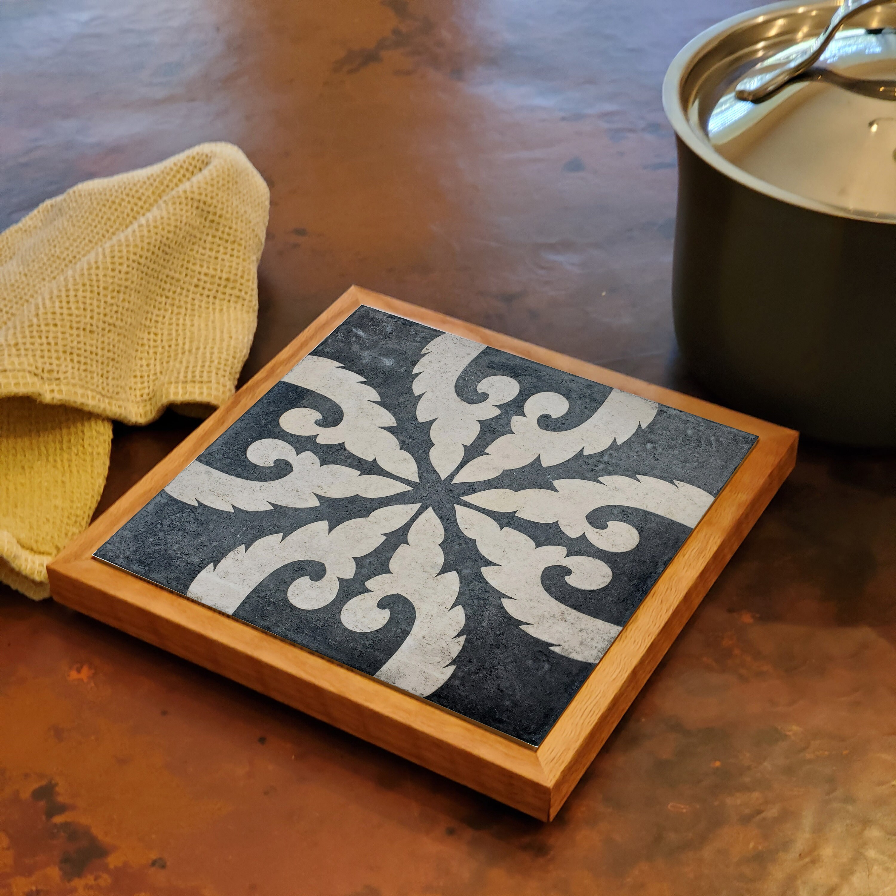 Handcrafted Wood and Ceramic Tile Trivet Timeless Vintage - Etsy