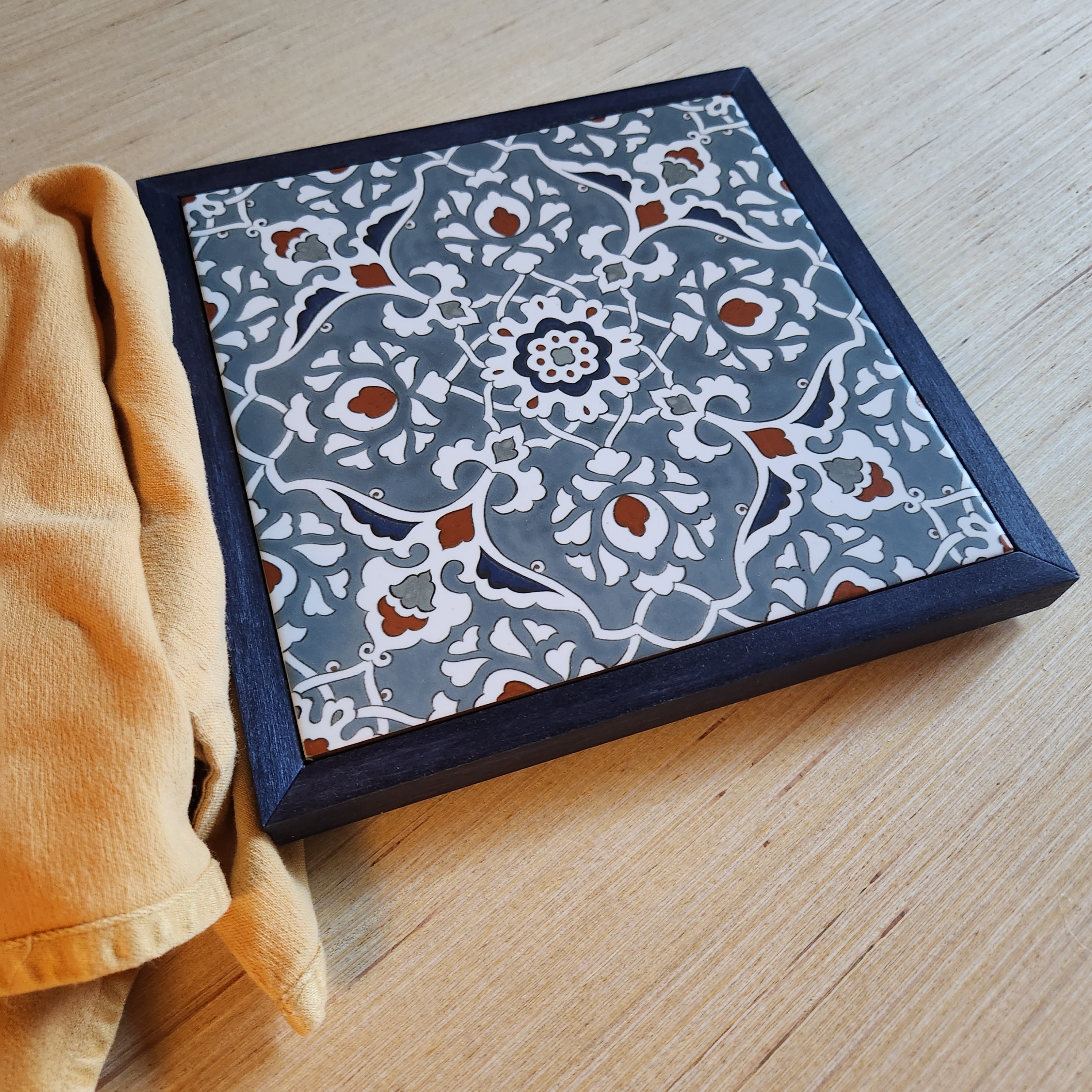 Buy Handcrafted Wood And Ceramic Tile Trivet Classic