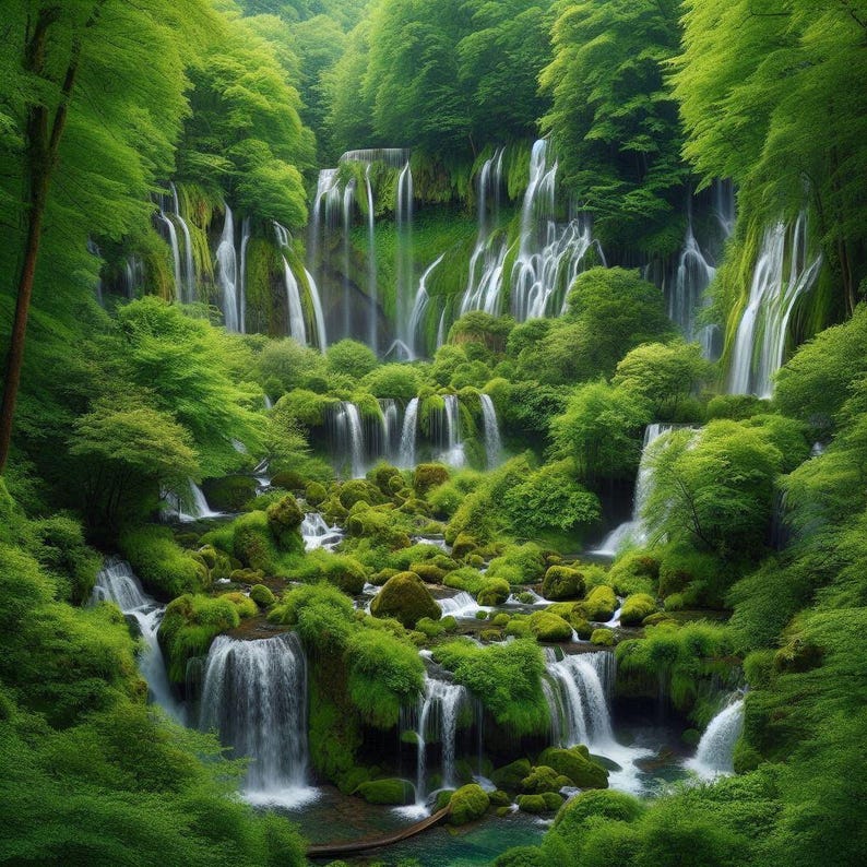 Roxy Poster the Waterfall Landscape - Etsy