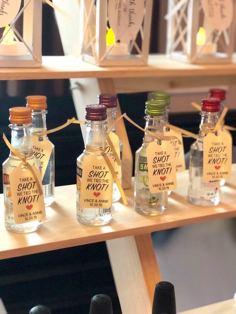 Shot Bottle Take a Shot We Tied the Knot Tags Shot Wedding | Etsy