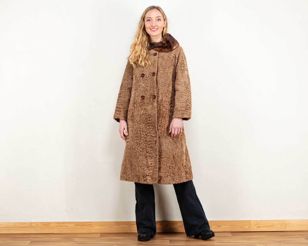 60s Persian Lamb Coat Women Curly Real Fur Coat 60s Coat Bohemian ...