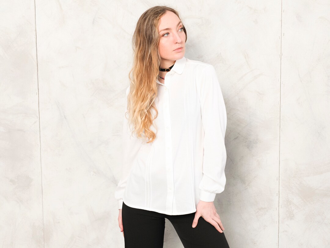 White Blouse Y2K Women Vintage 2000s Elastic Bold Blouse Women Top ...