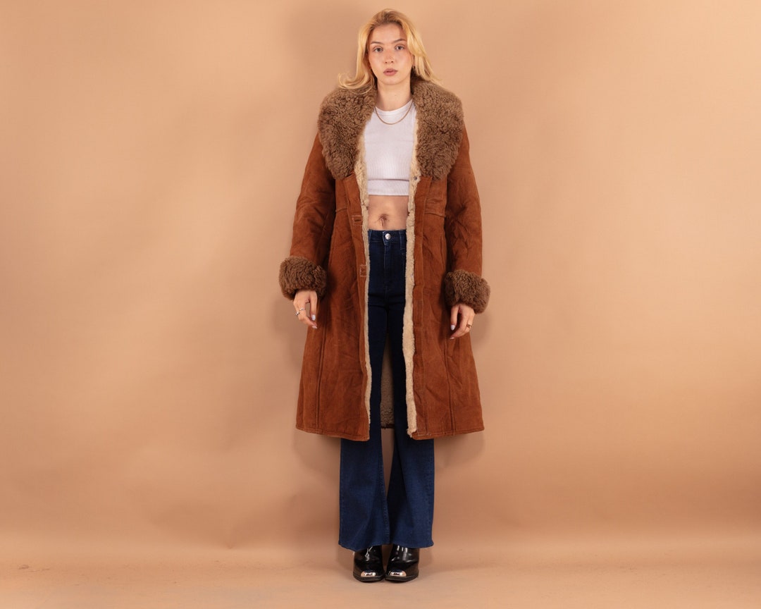 Shearling Sheepskin Coat 70s, Size S, Vintage Shearling Fur Coat ...