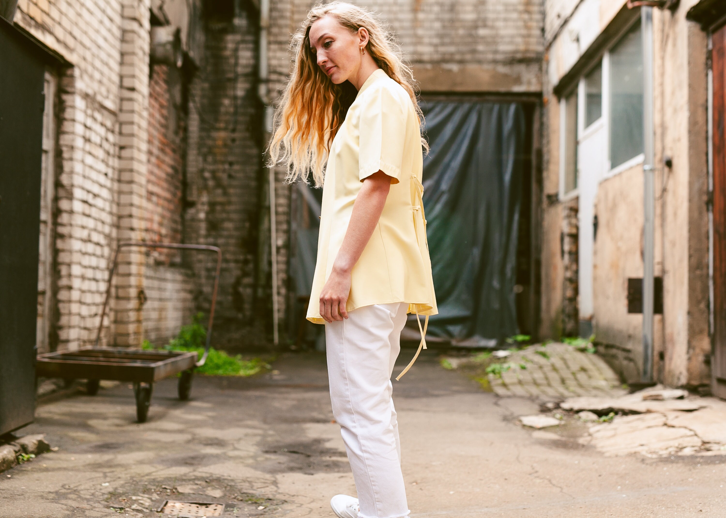 80s Light Yellow Jacket Shirt . 90s Vintage Lightweight Short | Etsy