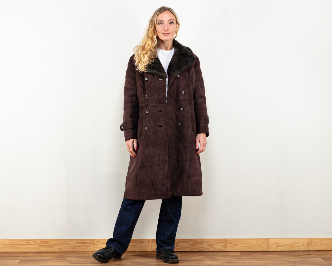 Sheepskin Shearling Coat Vintage Dead Stock 70s Suede - Etsy