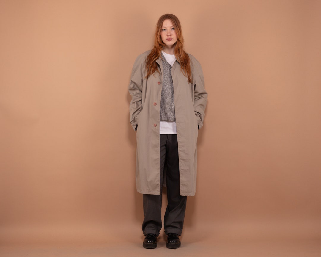 Oversized Mac Coat 90's, Size XL Mac Overcoat, Everyday Spring Coat ...