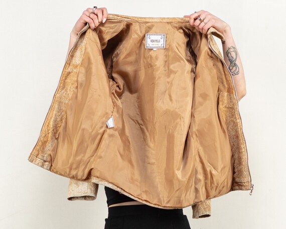 Distressed Suede Jacket 90's vintage womens beige bla… - Gem