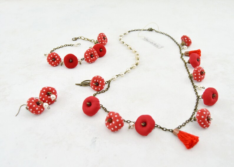 Bohemian Cloth Jewelry Set, Vintage Style Cloth Jewelry Set, Multicolor ...