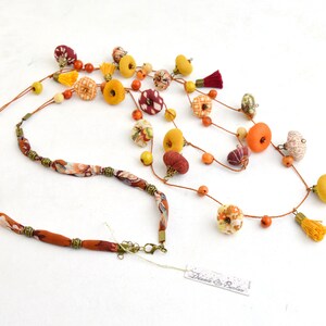 Necklace Fabric, Necklace Handmade, Necklace Boho Chic, Boho Necklace ...