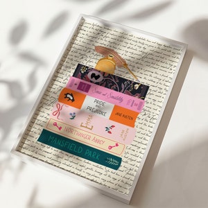 Jane Austen Collection Print, Book Cover Design, Jane Austen Picture ...