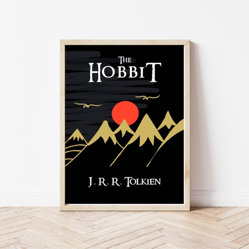 The Hobbit Book Cover Design | the Hobbit Art Print | J.R.R. Tolkien ...