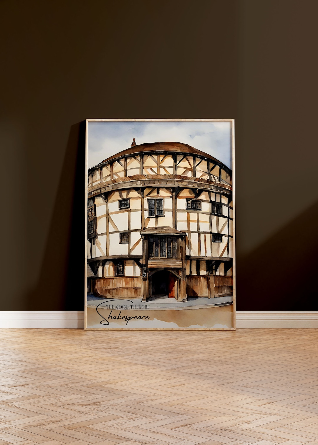 The Globe Theatre Wall Art Print | Drama Student Gift, Actor Gift ...