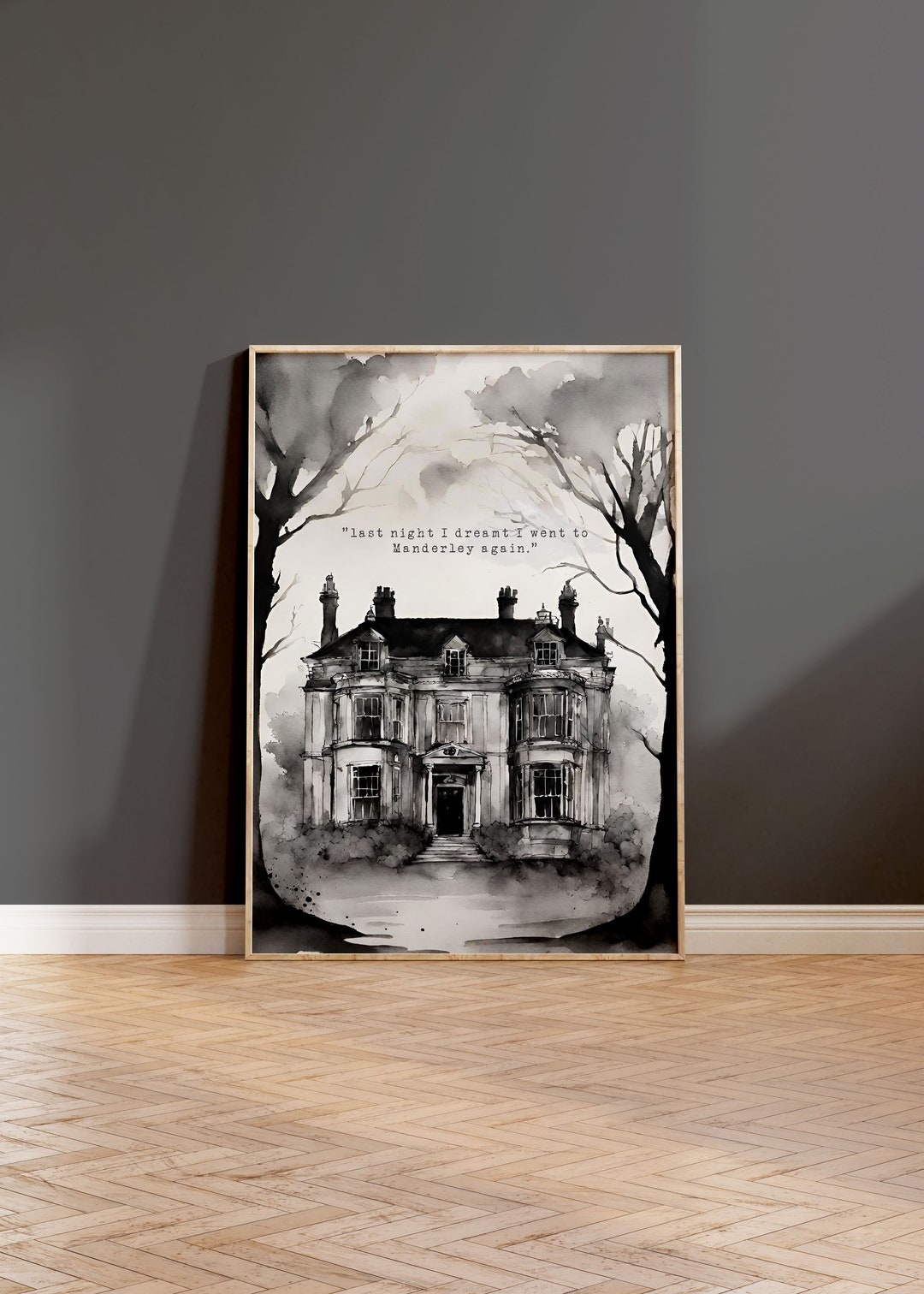 Manderley House Art Print | Rebecca, Daphne Du Maurier, Wall Art, Book ...