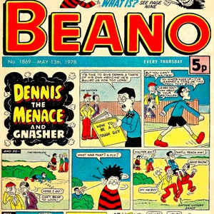The Beano Vintage British Comic Cover Art Print • Retro 1970s Cartoon ...