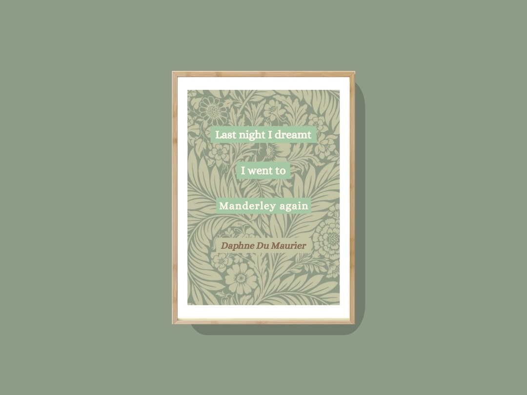 Rebecca Quote Illustration Art Print, Last Night I Dreamt I Went to ...