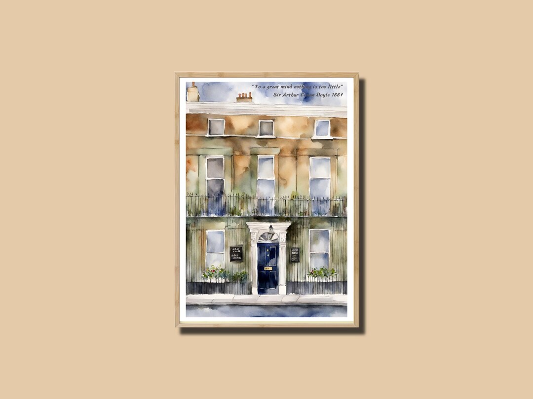 221b Baker Street Watercolour Art Print, Sherlock Holmes Art Poster ...