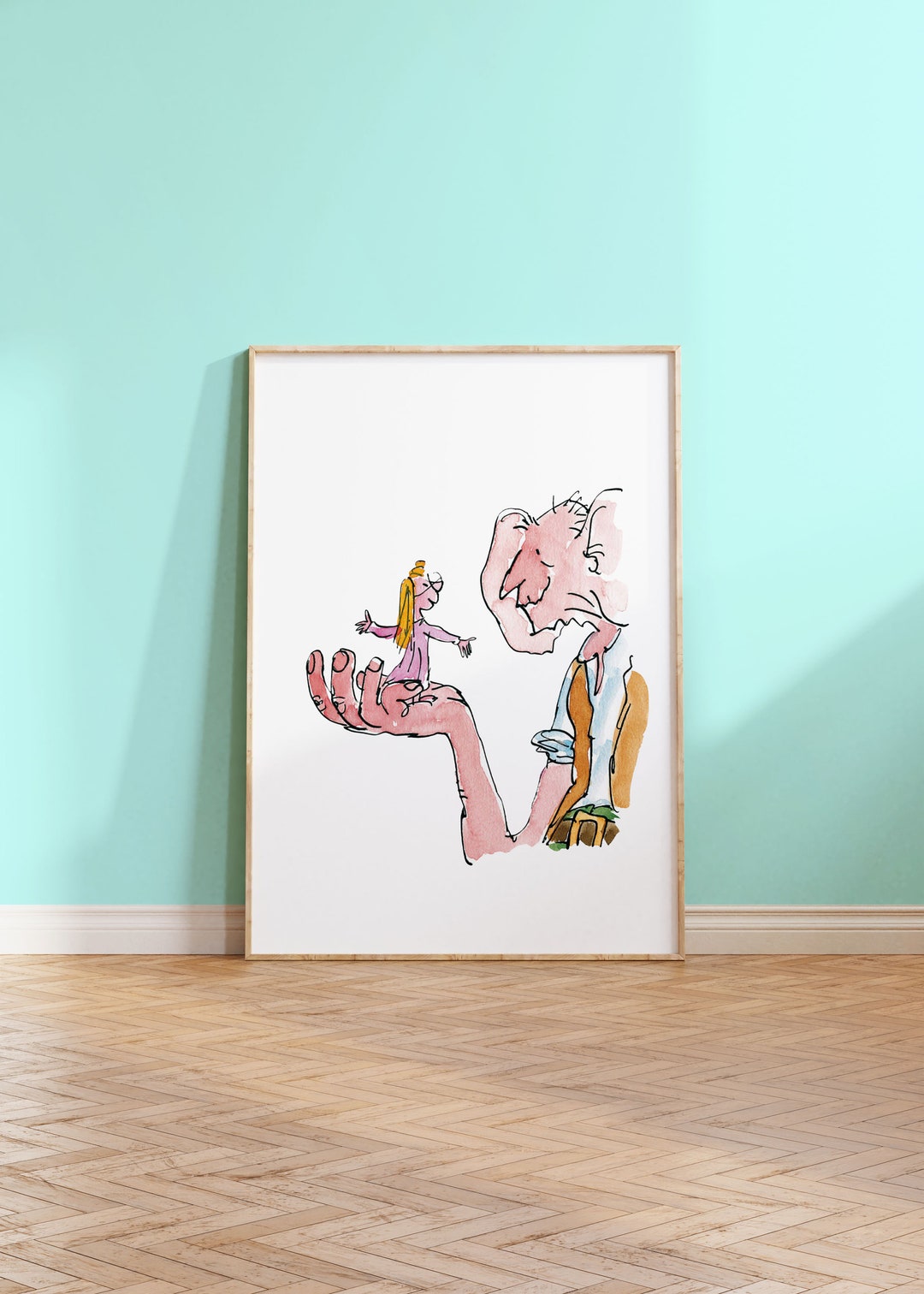 The BFG Roald Dahl, Art Print, Roald Dahl Illustration, Quentin Blake ...