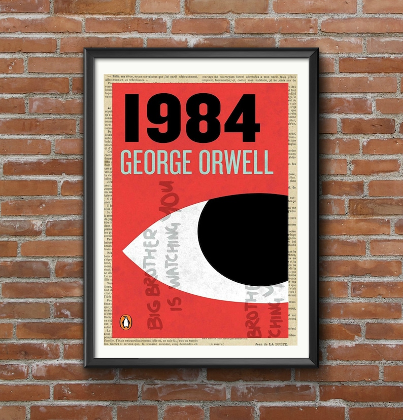 1984 Book Print George Orwell Print Big Brother Book Cover | Etsy