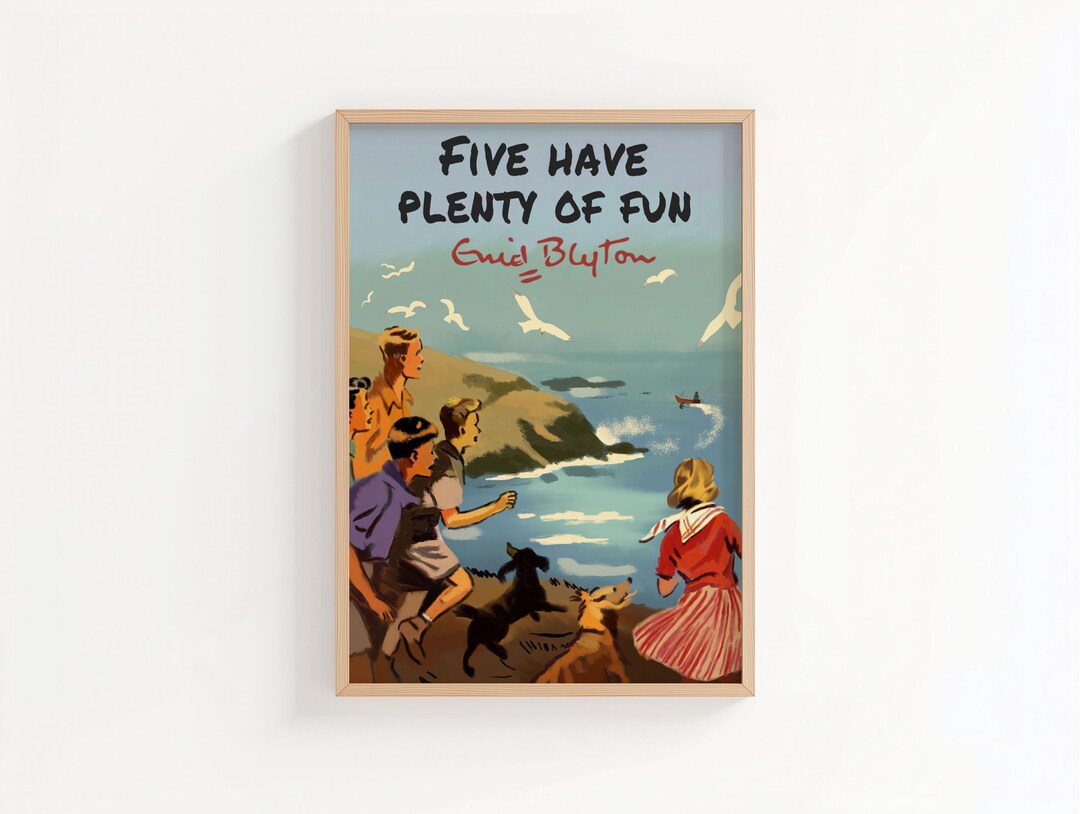 Five Have Plenty of Fun Art Print, Enid Blyton Inspired Seaside ...