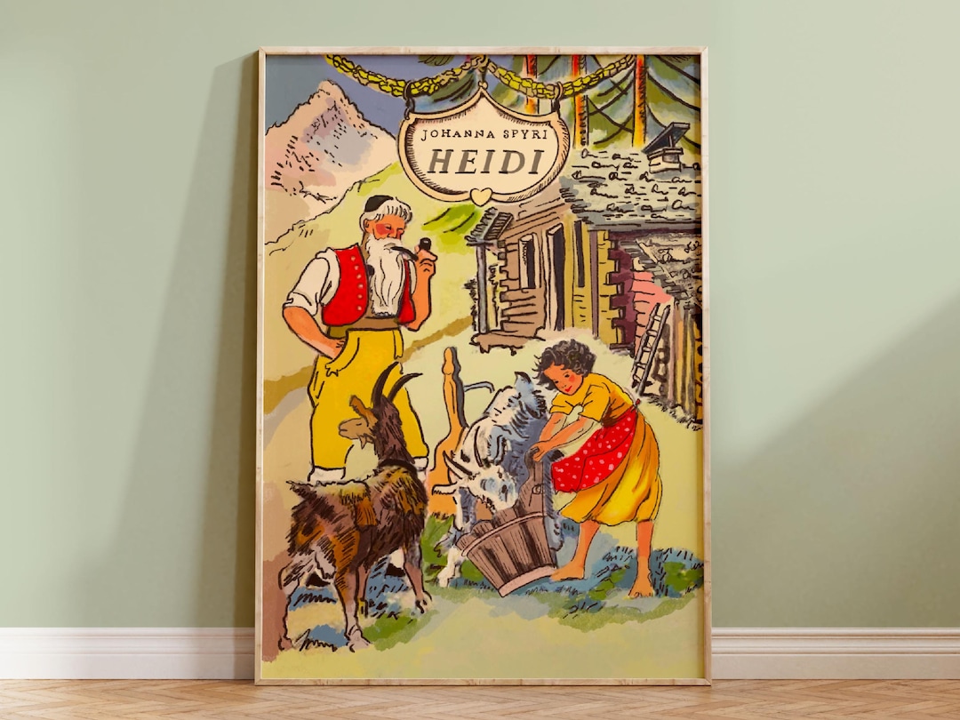 Heidi, Heidi Vintage Book Cover Art Print, Johanna Spyri, Heidi Book ...