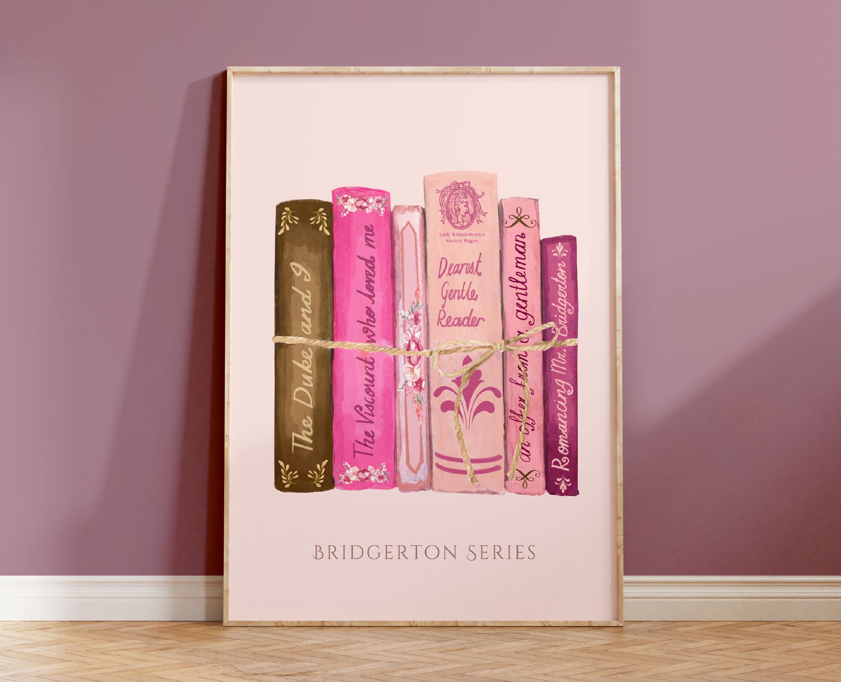 Bridgerton Book Stack Art Print Bridgerton Book Series Art Print