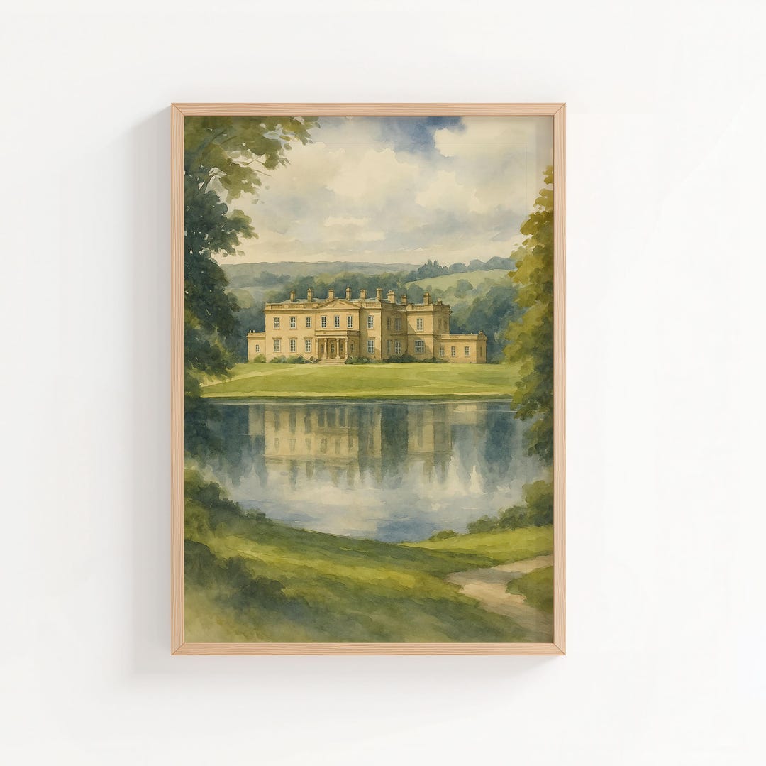 Pemberley Pride & Prejudice Watercolour Print | Jane Austen Art ...