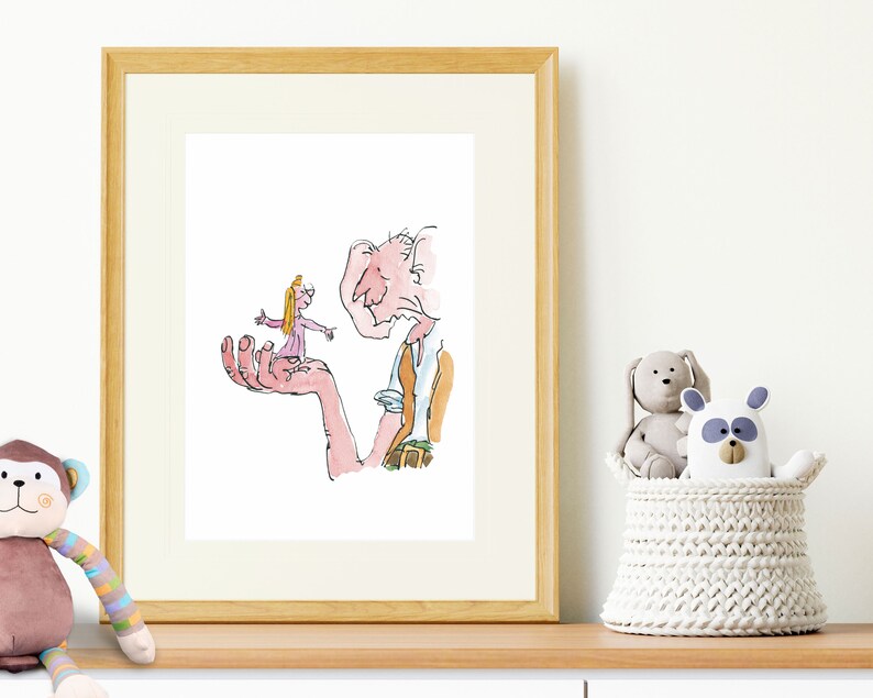 The BFG Art Print, Roald Dahl Art Print, Roald Dahl Illustration, Big ...
