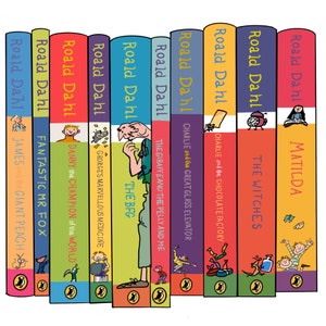 Roald Dahl Books Series | Roald Dahl Book Stack Illustration, Book ...