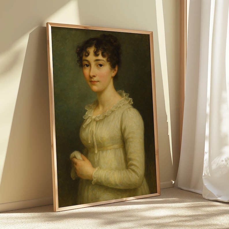 Jane Austen Vintage Portrait Art Print | Literary Wall Art, Regency Era Author Decor, Classic ...