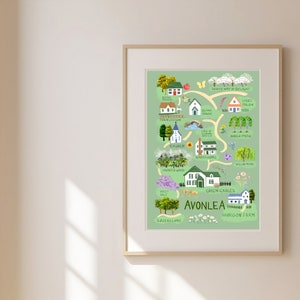 Anne of Green Gables Book Print, Lucy Maud Montgomery, Map of Avonlea ...