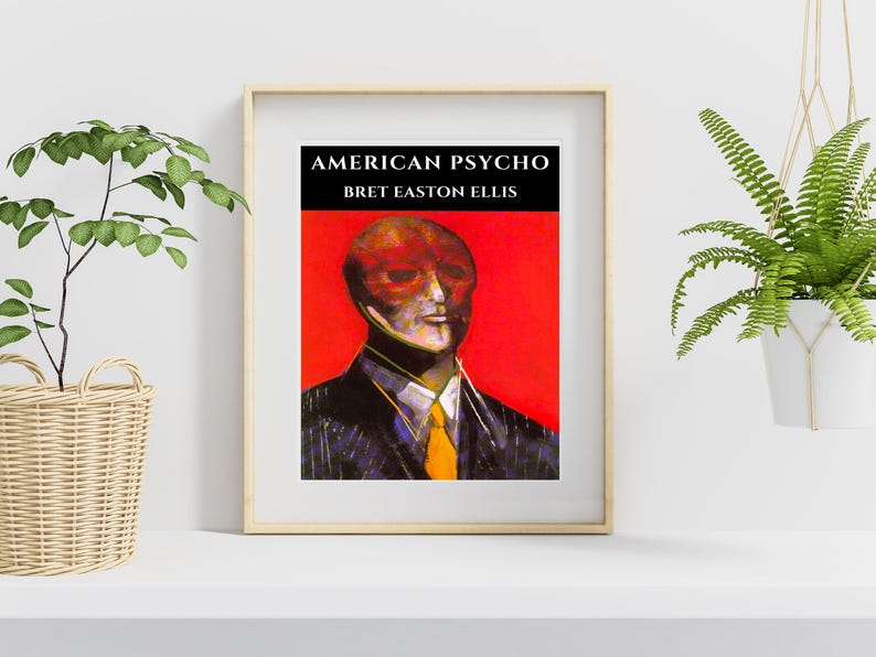 American Psycho Book Cover Art Print, Patrick Bateman Portrait - Etsy