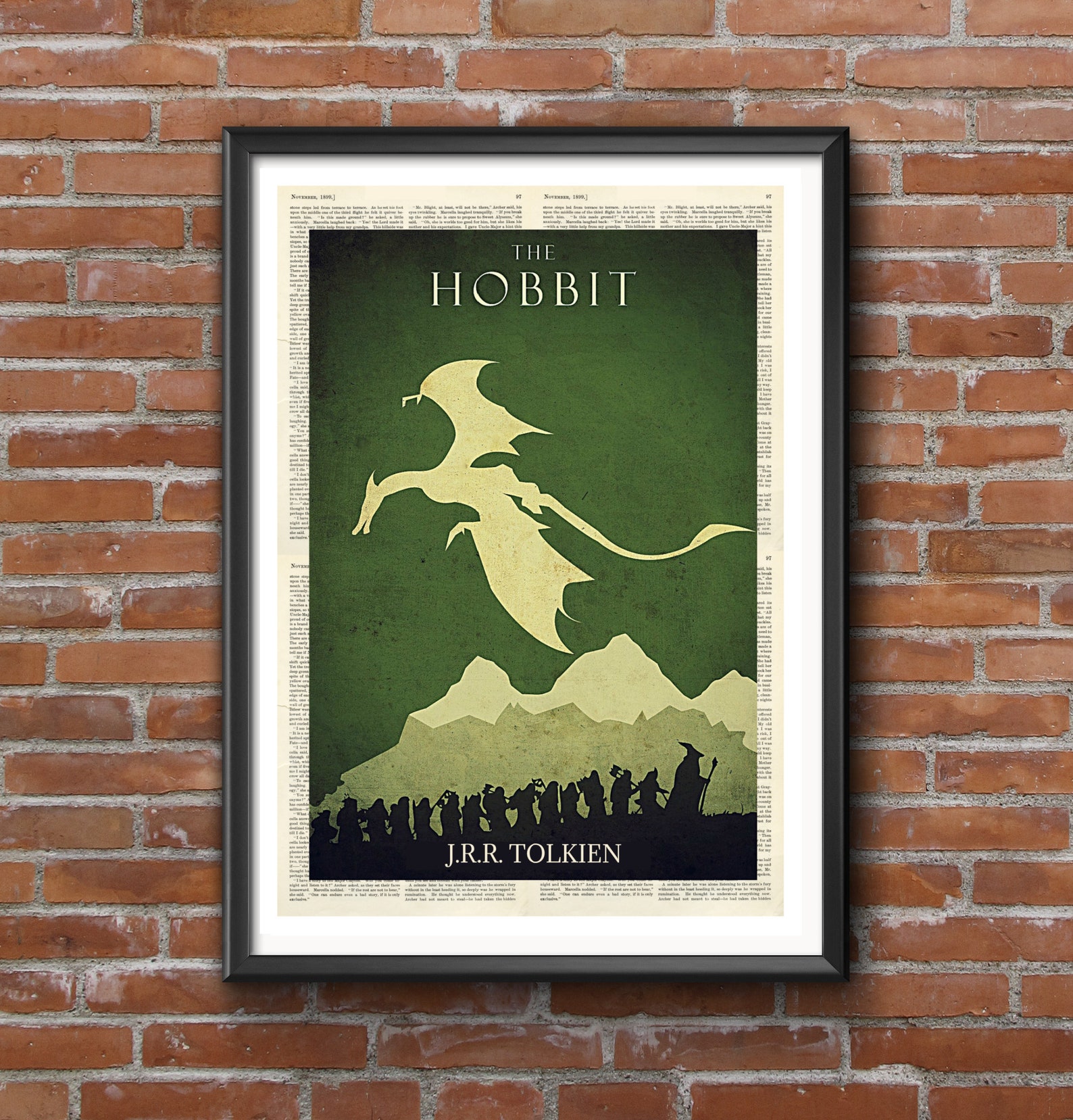 The Hobbit Poster J.R.R. Tolkien Book Cover Art Print | Etsy