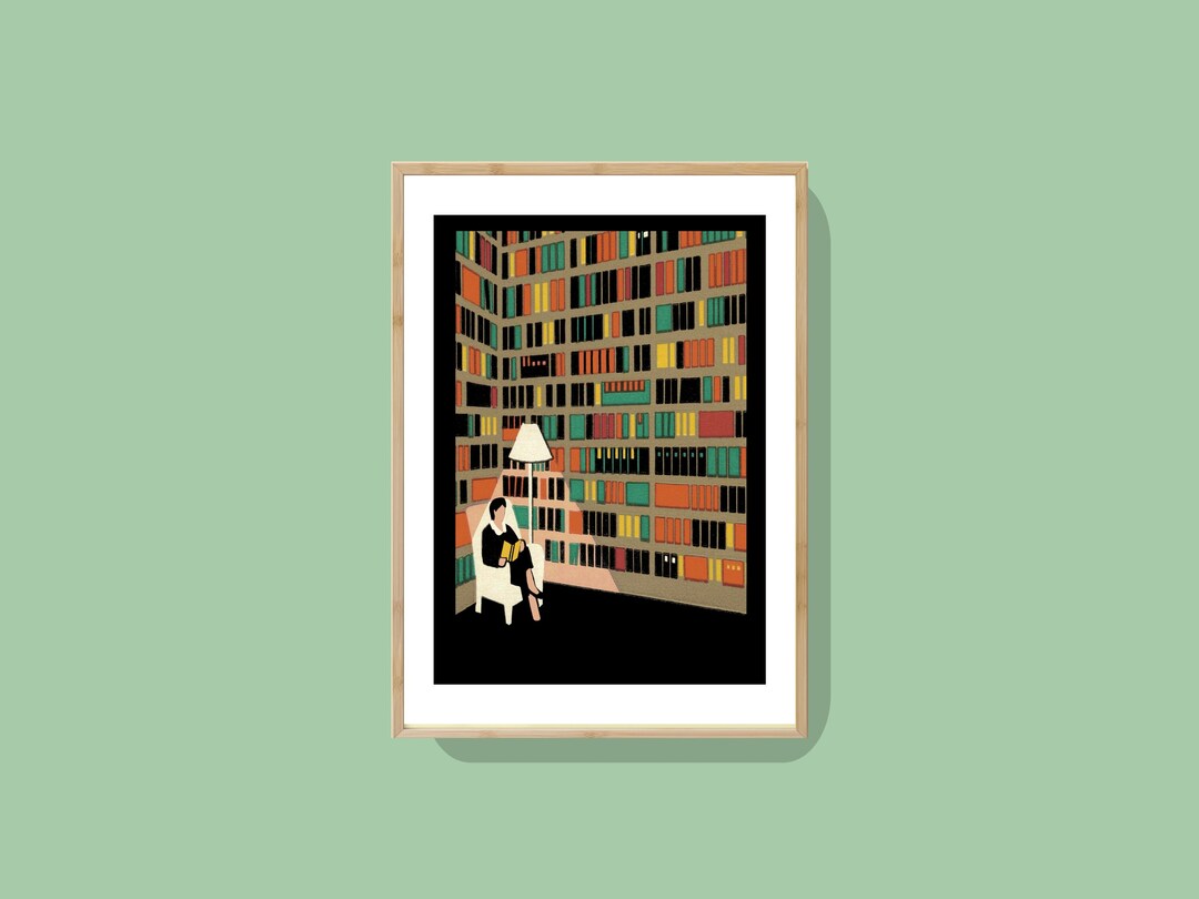 Woman Reading in a Library | Contemporary Artwork, Picture, Wall Art ...