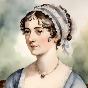 Jane Austen Portrait Art | Wall Art, Jane Austen Art, Art Print, Pride ...