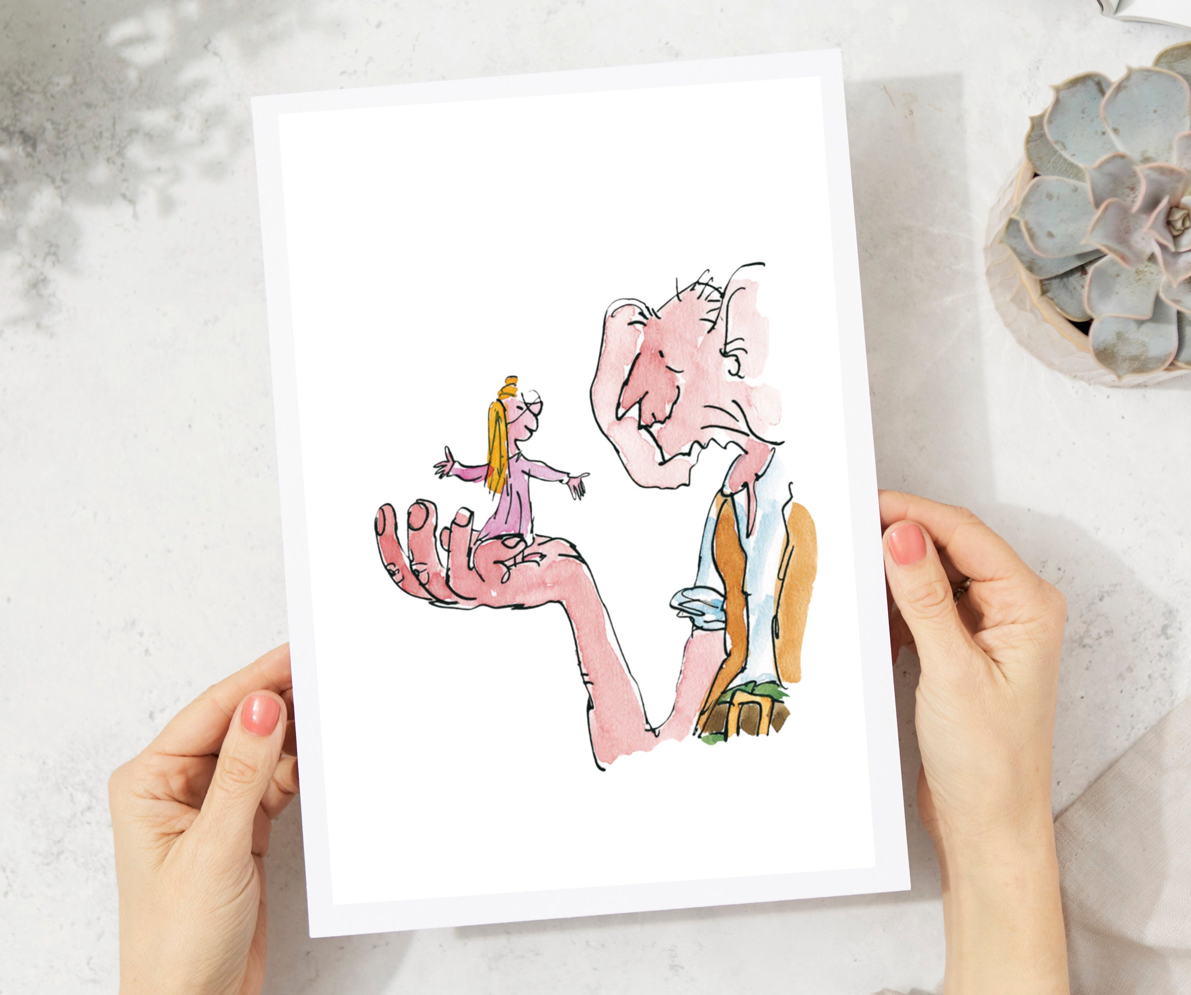 The BFG Art Print, Roald Dahl Art Print, Roald Dahl Illustration, Big ...