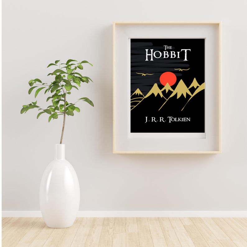 The Hobbit Book Cover Design | the Hobbit Art Print | J.R.R. Tolkien ...