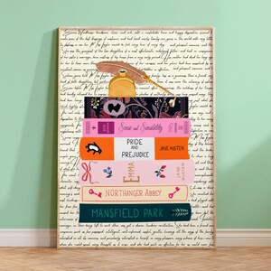 Jane Austen Collection Print, Book Cover Design, Jane Austen Picture ...