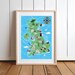 Literary Map of UK and Ireland, Classic Literature Locations Map ...