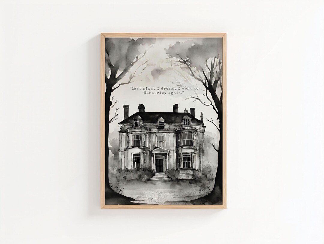 Manderley House Art Print | Rebecca, Daphne Du Maurier, Wall Art, Book ...