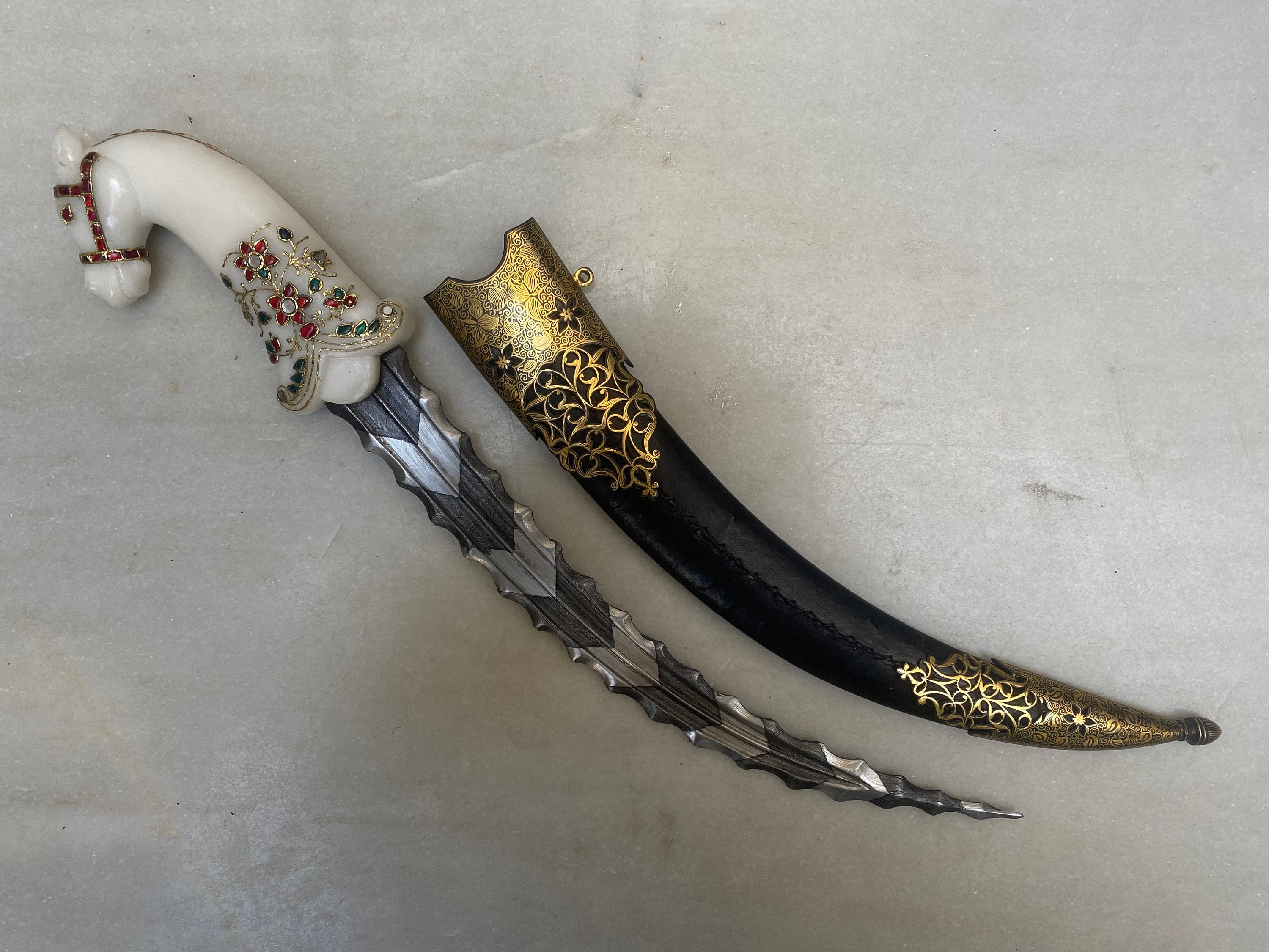 Vintage Traditional Mughal Rajput Dagger Khanjar Horse Hilt - Etsy