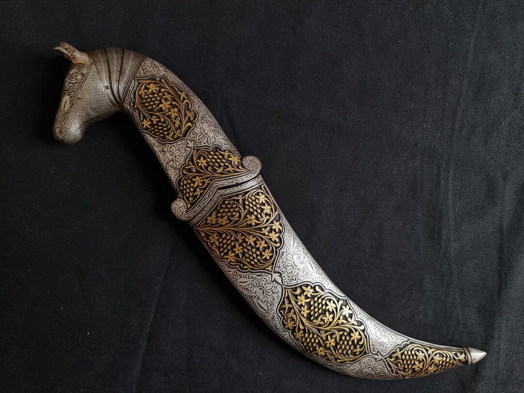 Vintage Rare Premium Indo Persian Mughal Sikh Dagger With Intricate ...