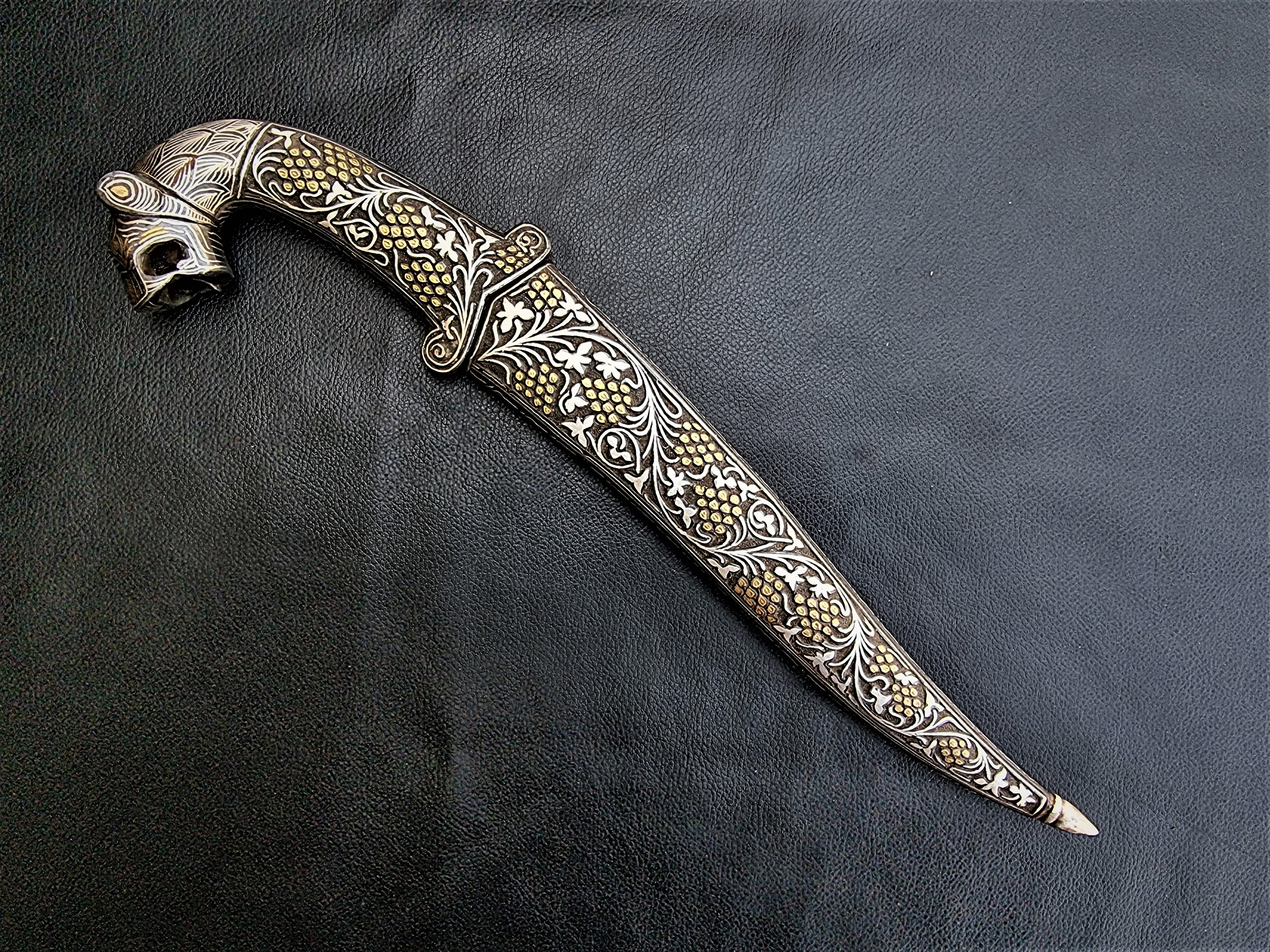 Vintage Tiger Head Indo Persian Mughal Dagger Khanjar Wilth - Etsy