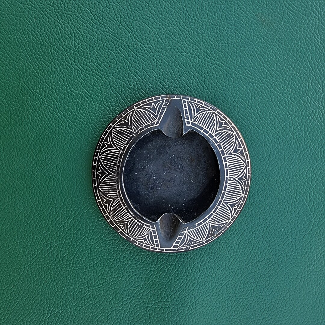 Vintage Indian Arabic Indo Persian Ottoman Ashtray With Silver Koftgari ...