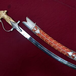 Vintage Indian Royal Sikh Rajput Shamshir Sword With Silver Koftgiri ...