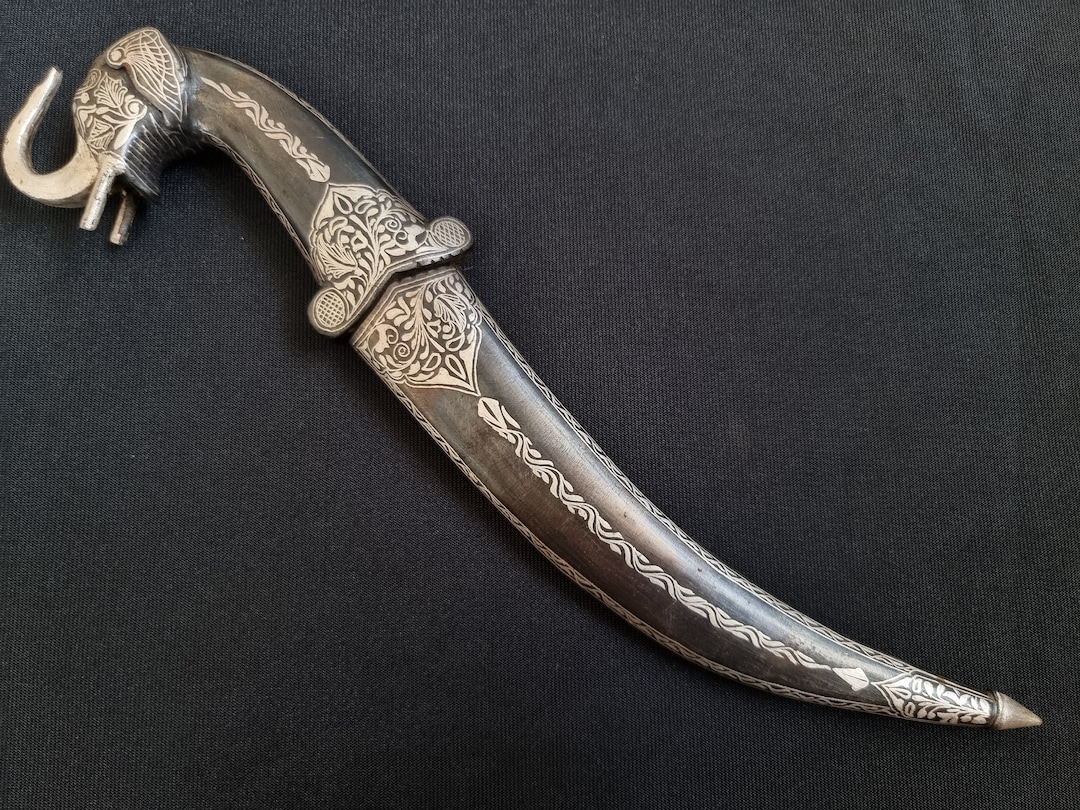 Assorted Indo Persian Mughal Sikh Dagger With Silver Koftgari Work and ...